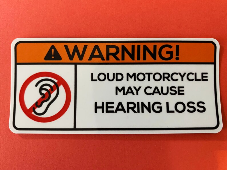 Warning Loud Motorcycle Decal Die Cut for Motorcycles, Helmets ...