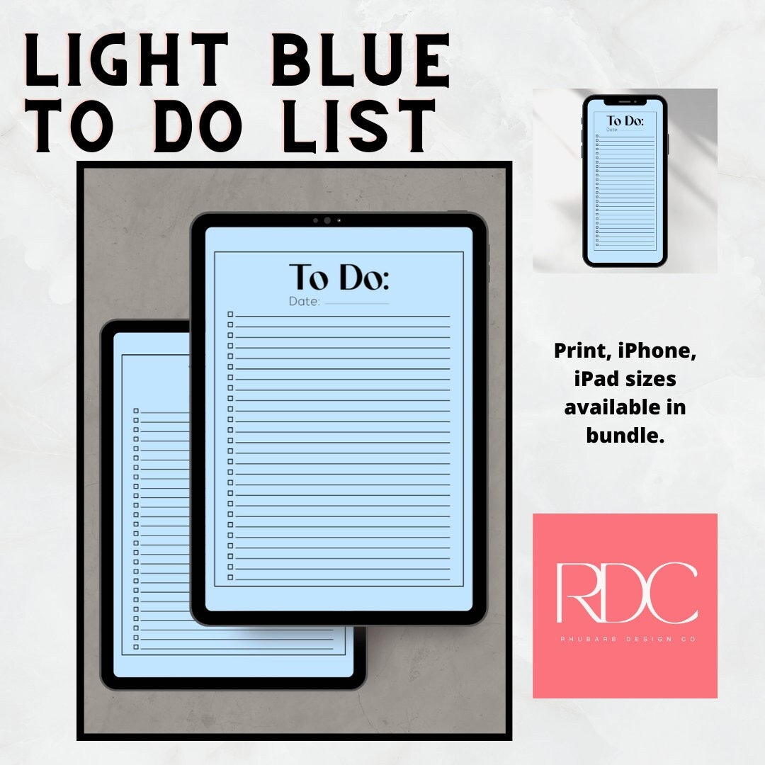 Light Blue to Do List - Etsy