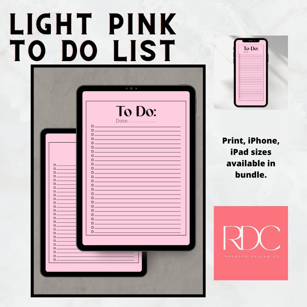 Light Pink to Do List - Etsy