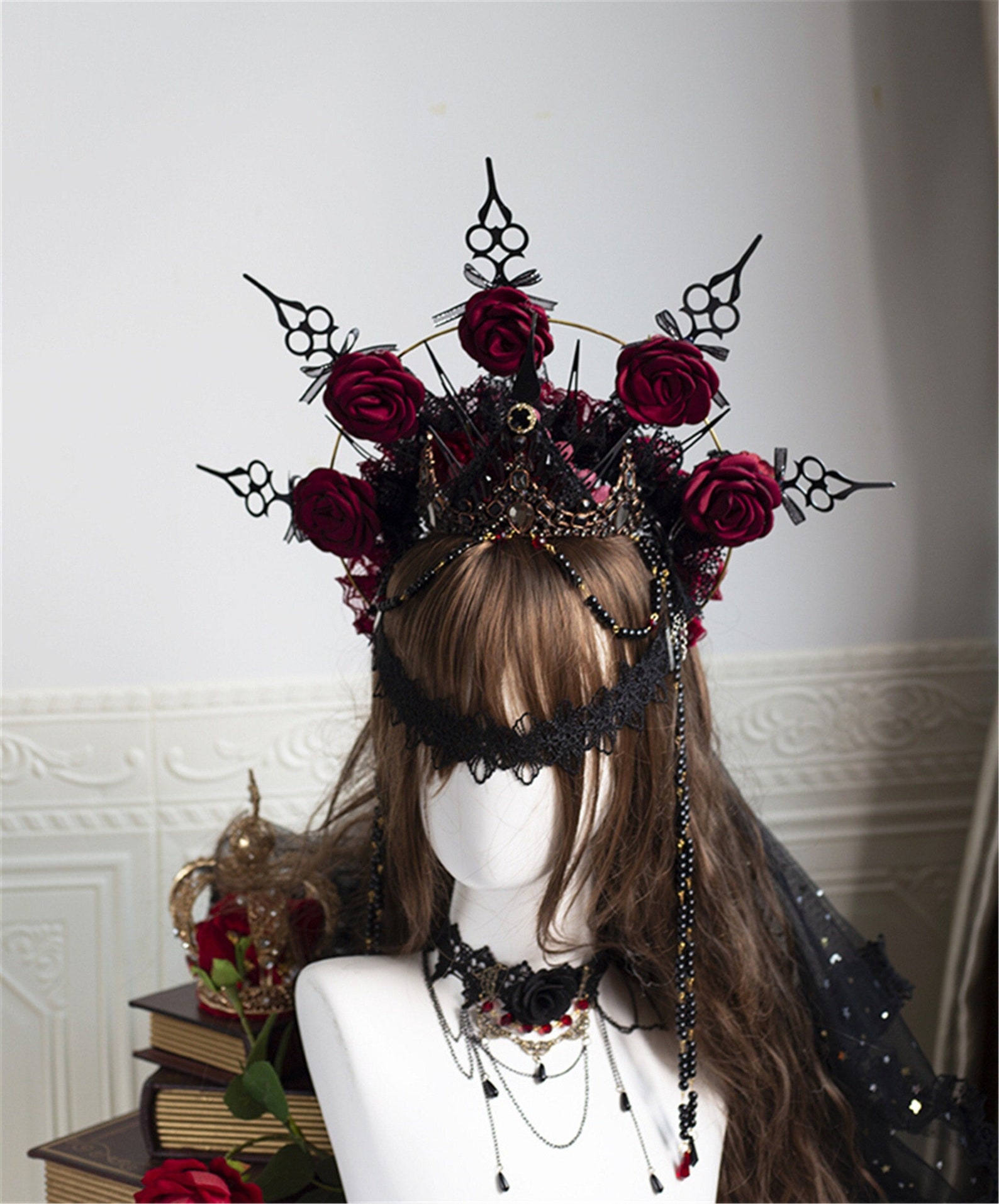 Gothic Rose Lolita Crown.party Crown.witch Crown.gothic - Etsy