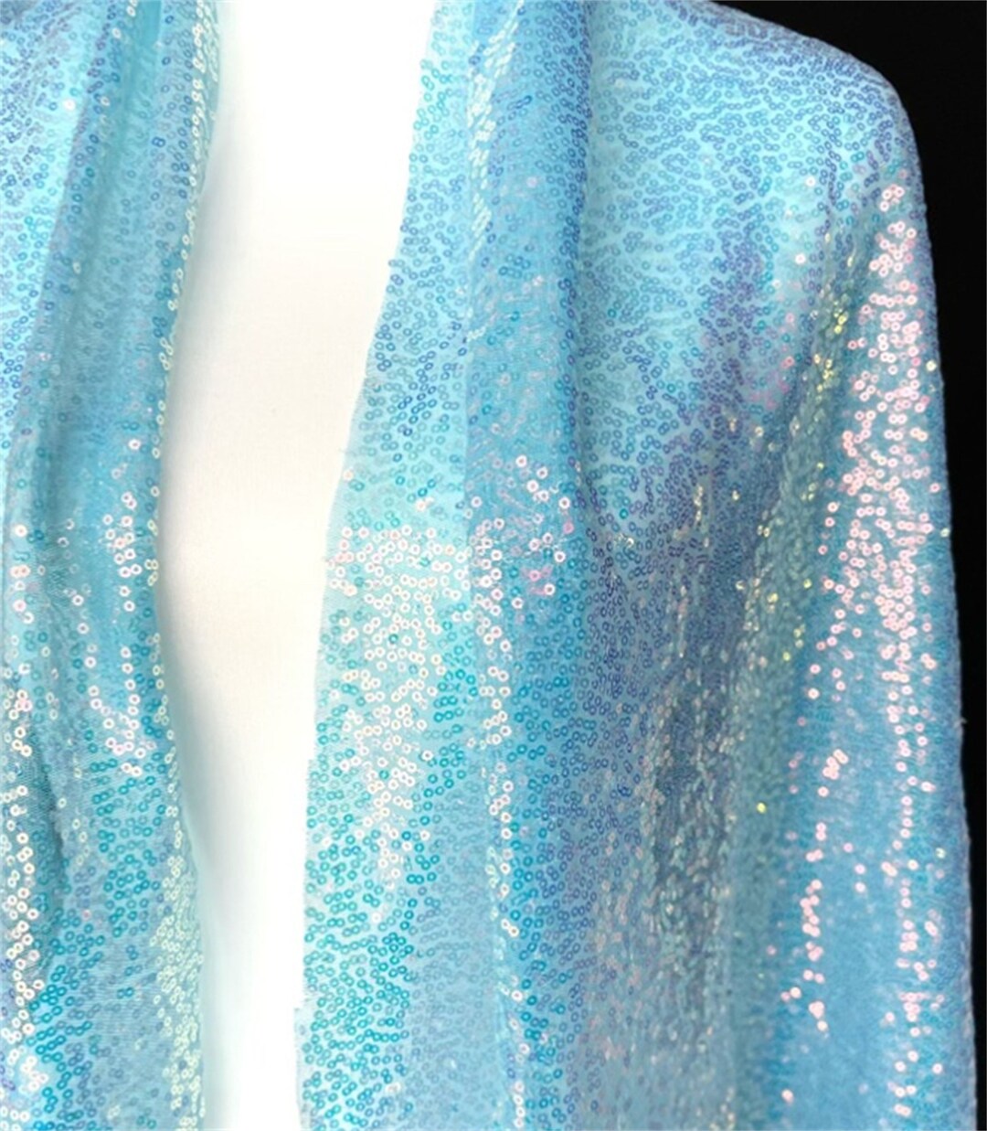 Fantasy Shiny Sequins Blue Fabric Dress/veil Fabric.1 Yards Sequins ...