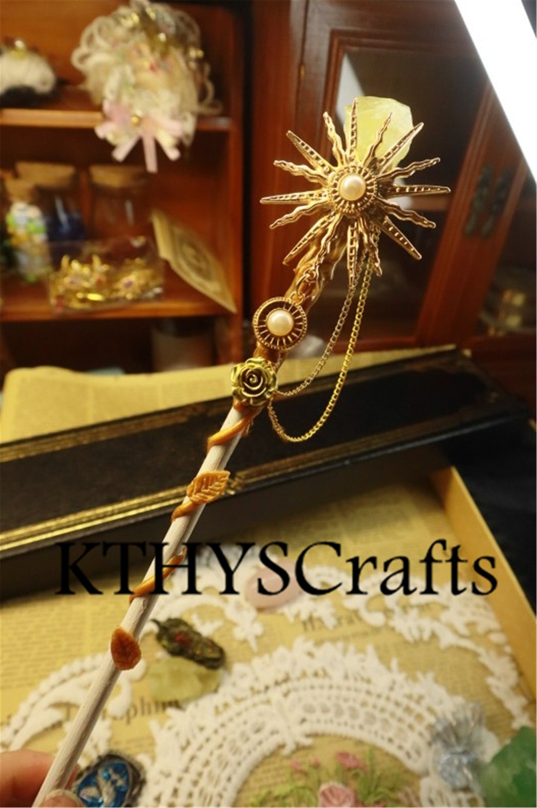 Gold Sun Wand Magic Wand.handmade Wand.wizard&witch Wand.cool Wand ...