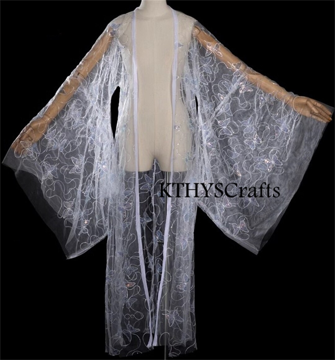 Fairy Prom Shiny Cape Exotic Butterfly Handmade Halloween Party Cosplay ...