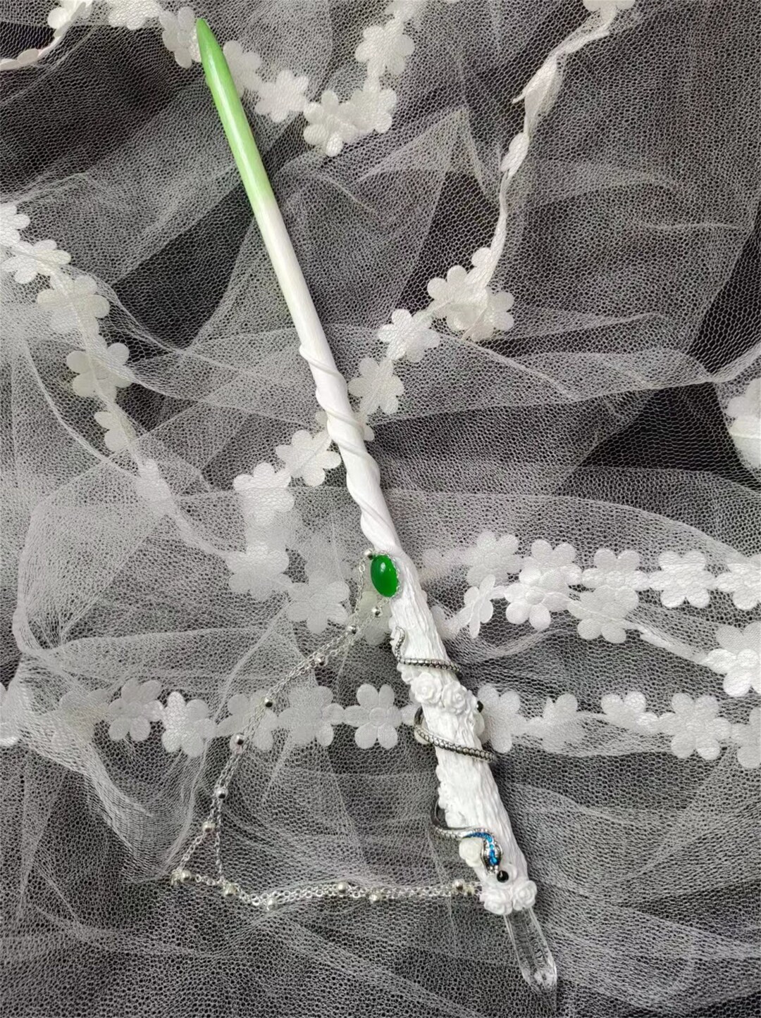 White Wand Magic Wand.handmade Wand.witch Wand.cosplay Magic - Etsy