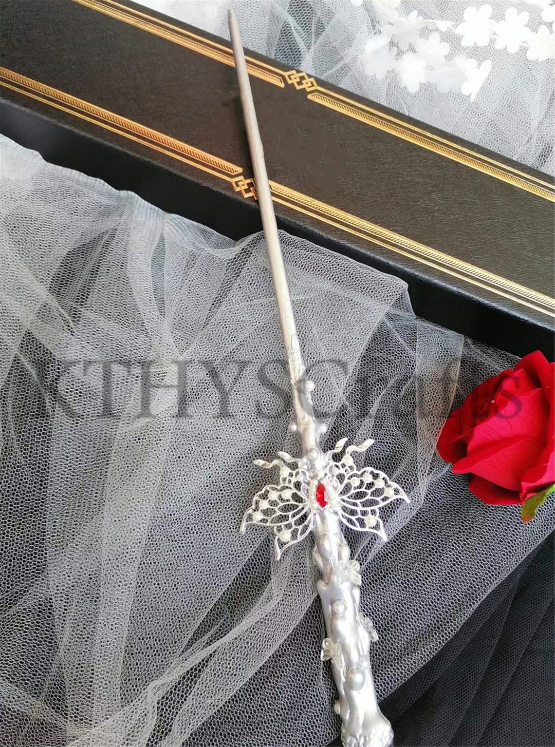 Silver Wand Butterfly Magic Wand.handmade Wizard&witch - Etsy