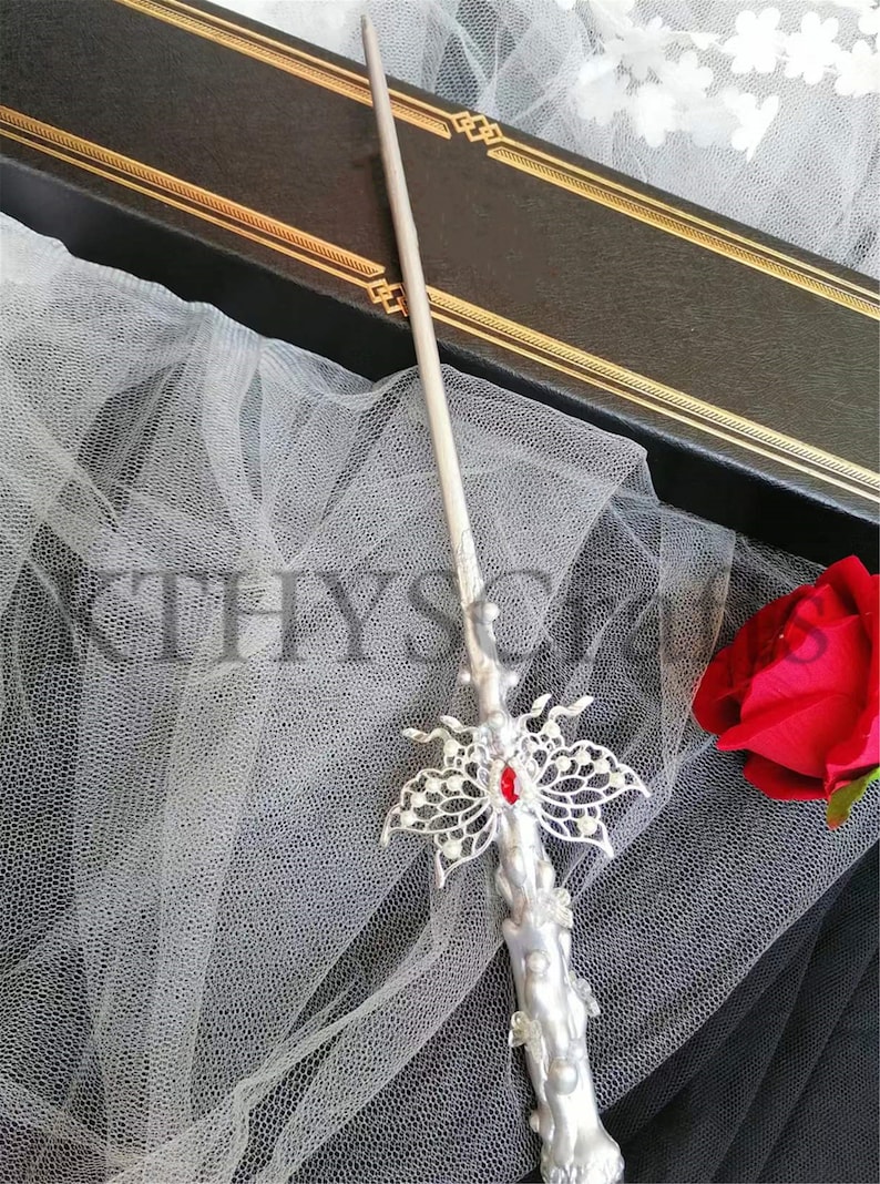 Silver Wand Butterfly Magic Wand.handmade Wizard&witch - Etsy