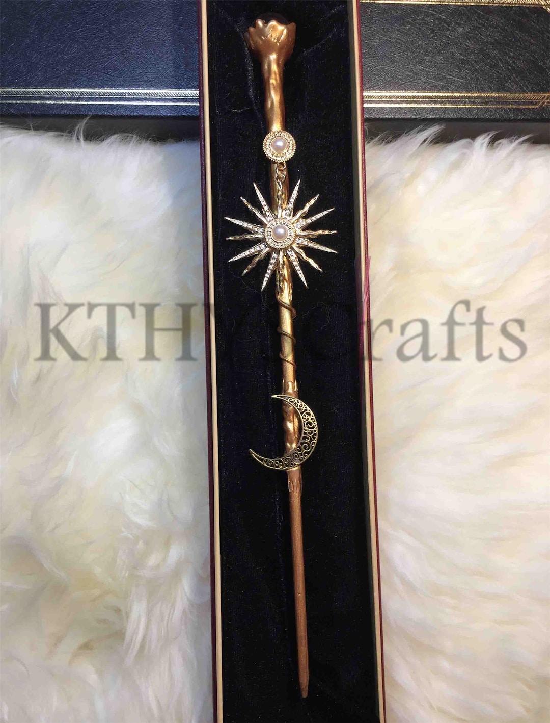 Fantastic Sun and Moon Gold Wand Magic Wand.handmade Wand.wizard Witch ...