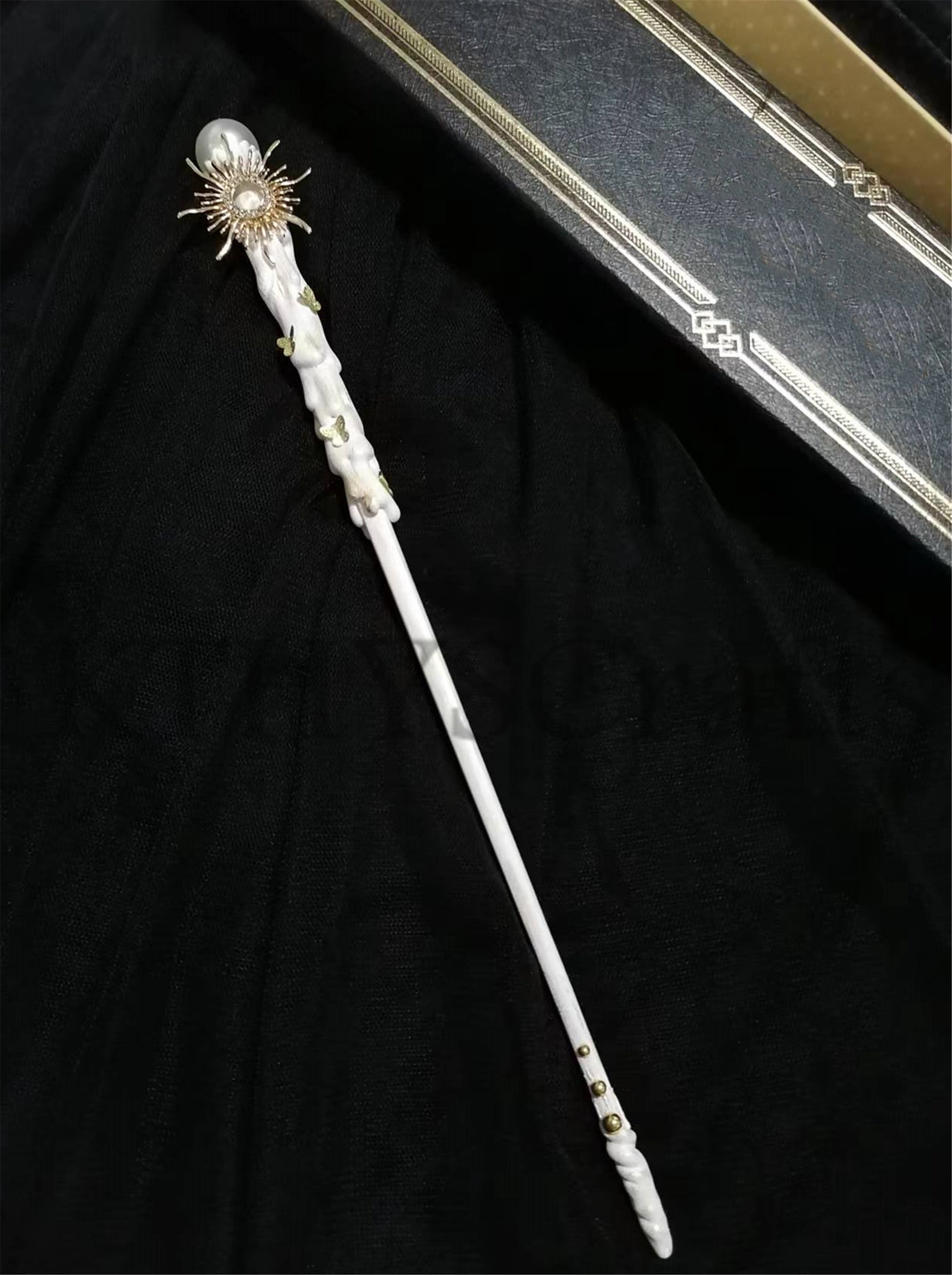 Beauty Gold Sun Butterfly White Wand Magic Wand.handmade Witch - Etsy