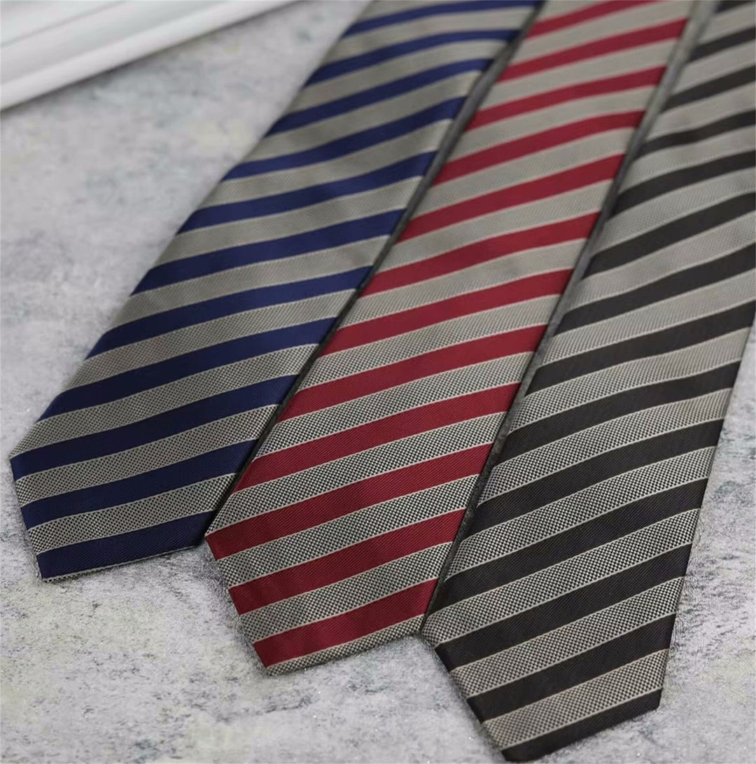 Simple Striped Uniform Tie Vintage Party Tie.handmade Tie.gift.prom Tie ...