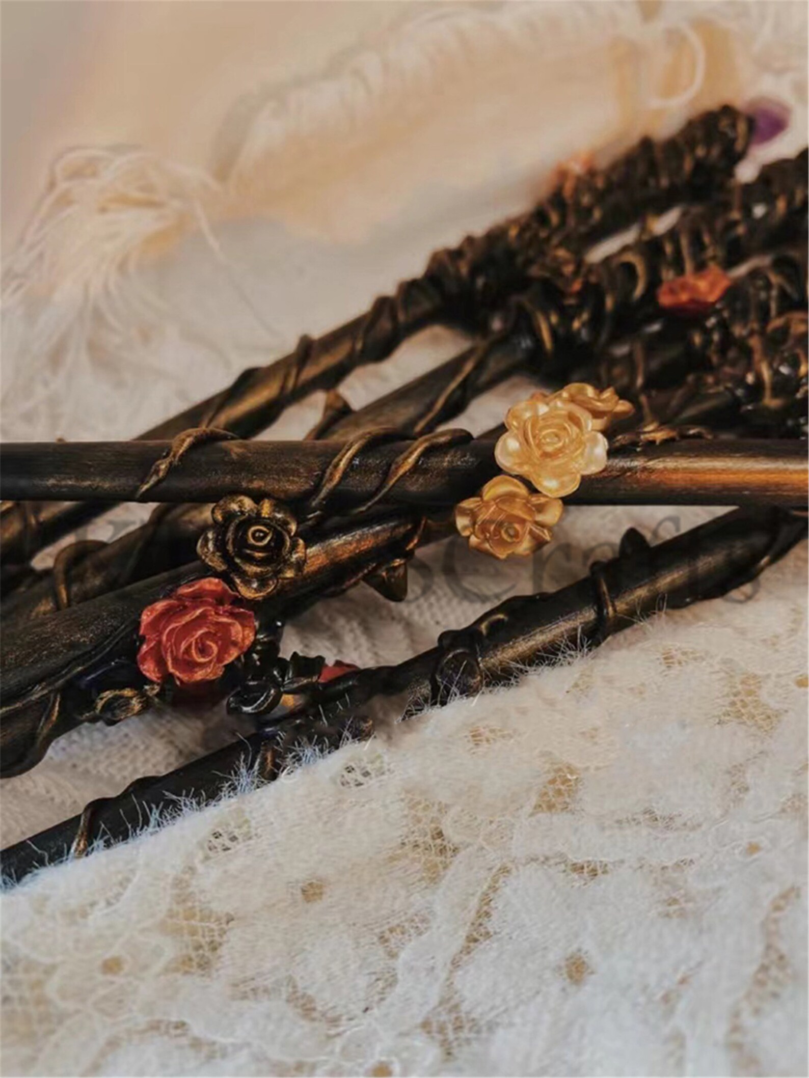 Handmade Rose Flower Fairy Magic Wand Floral Crystal Girls - Etsy
