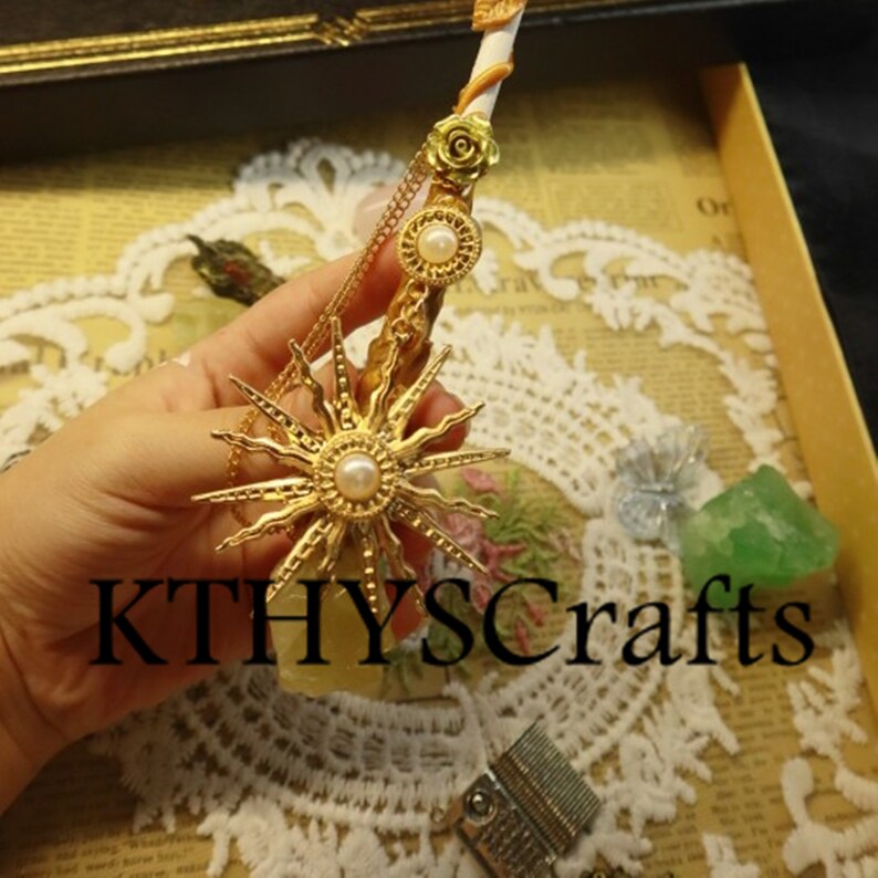 Gold Sun Wand Magic Wand.handmade Wand.wizard&witch Wand.cool - Etsy