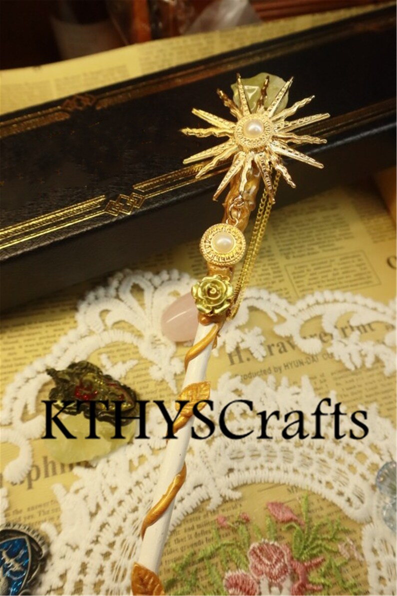 Gold Sun Wand Magic Wand.handmade Wand.wizard&witch Wand.cool - Etsy
