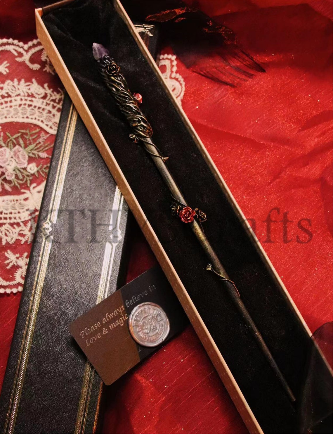 Handmade Rose Flower Fairy Magic Wand Floral Crystal Girls - Etsy