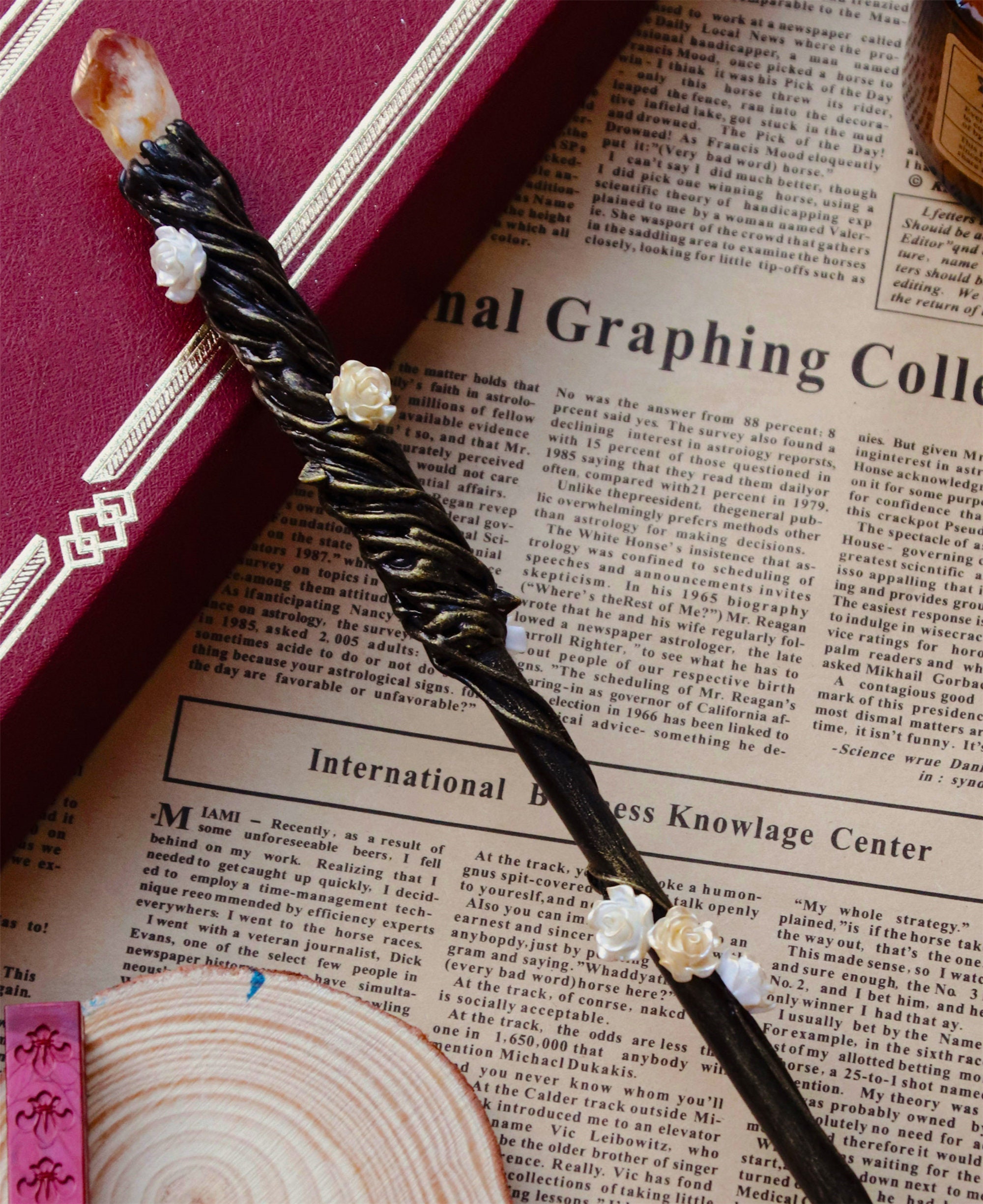 Handmade Rose Flower Fairy Magic Wand Floral Crystal Girls - Etsy