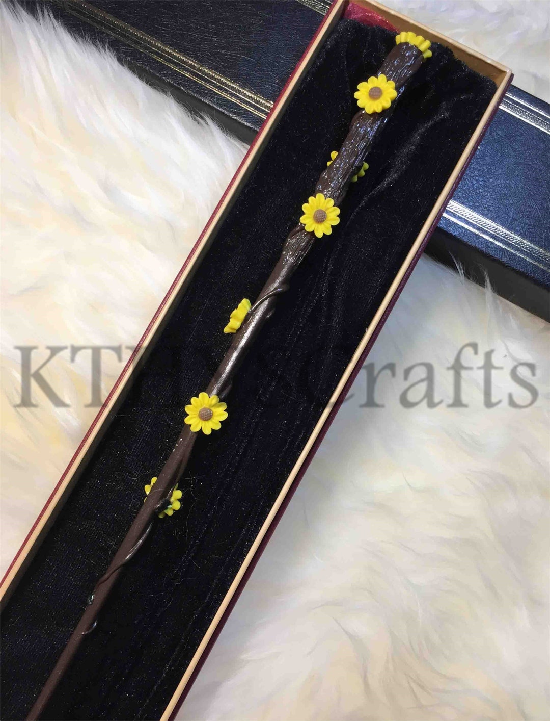 Lovely Yellow Flower Magic Wand Floral Wand.handmade Flower 32cm Wand ...