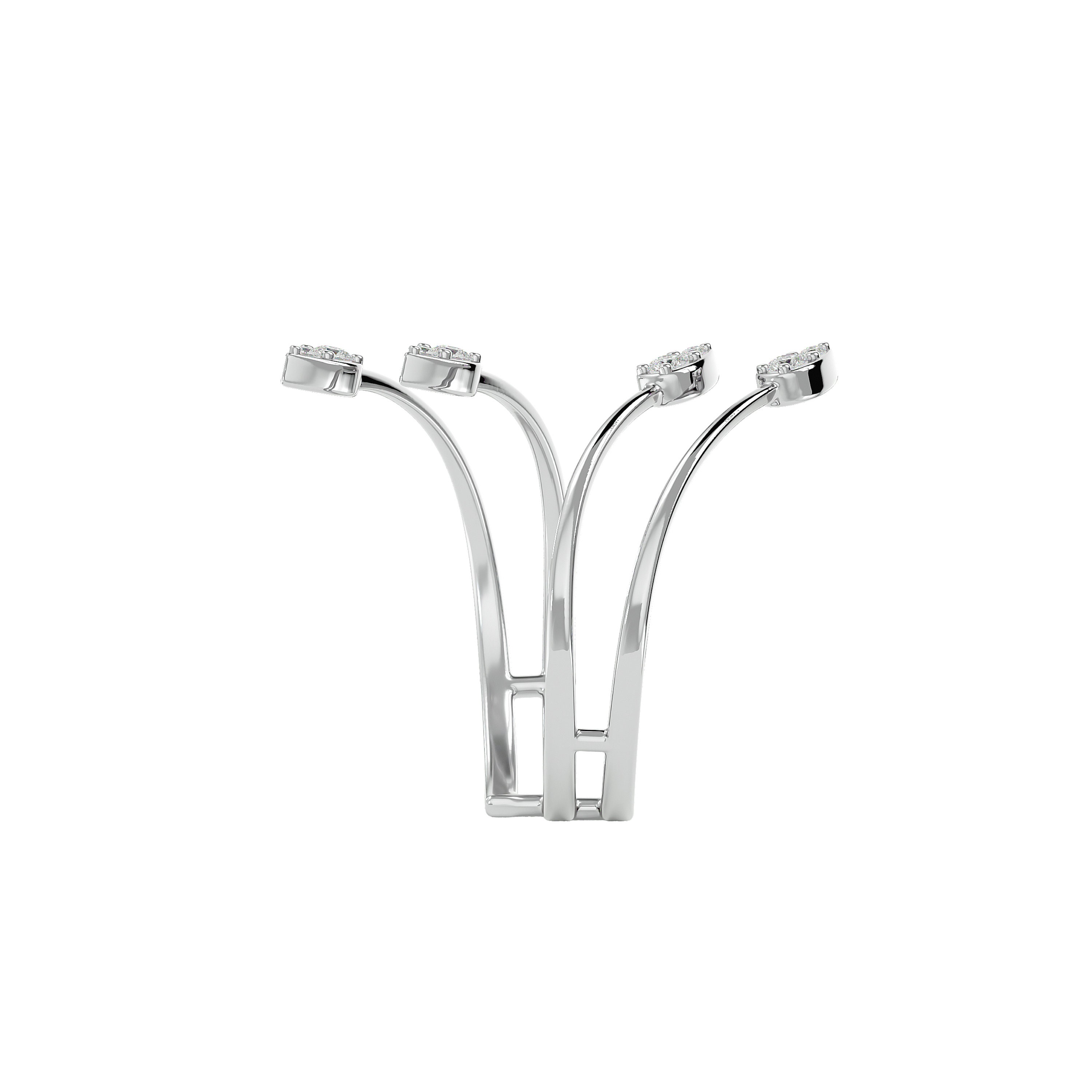 Diamond Front Open Ring / Fancy Front Open Ring / Full Finger Ring ...