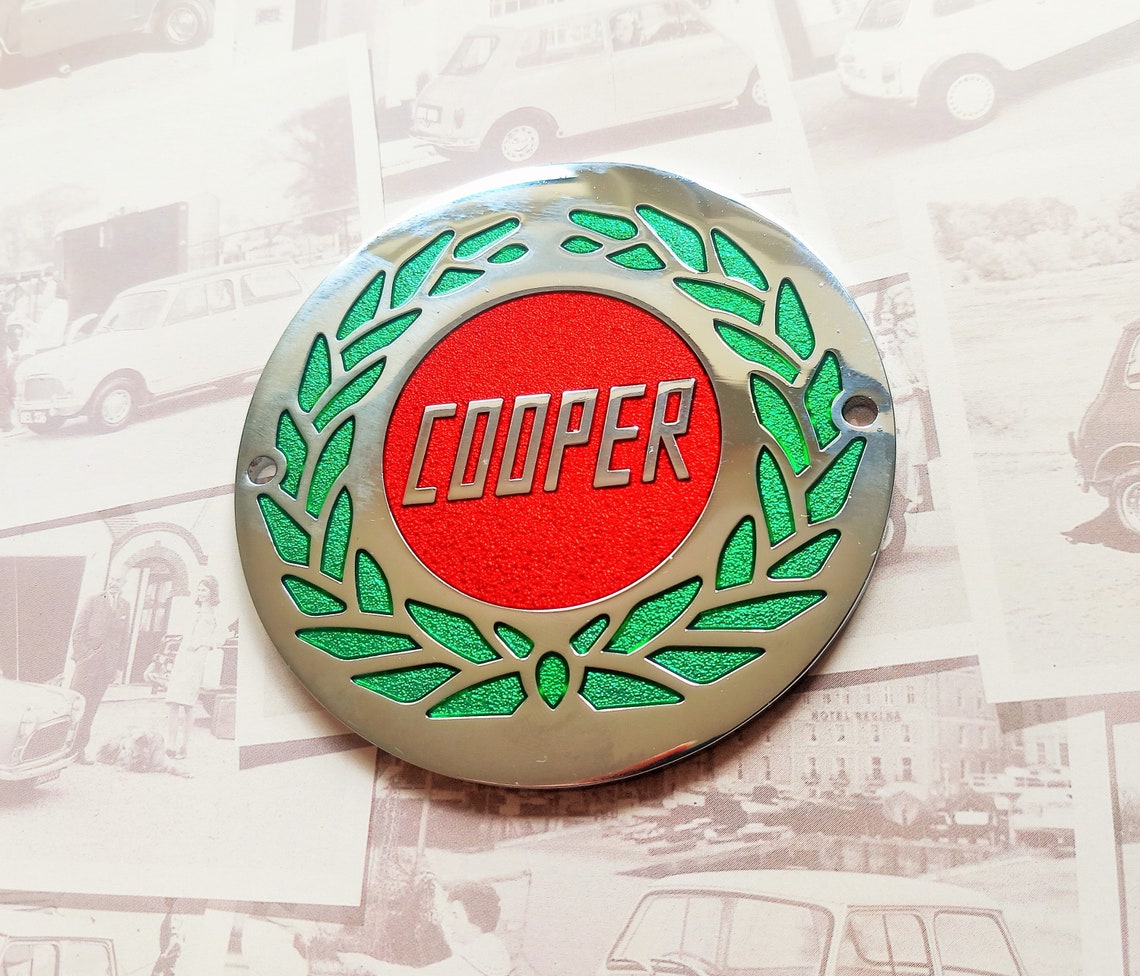 Classic Mini Cooper S Grille Badge Vintage Car Enamel Mpi Works Austin ...