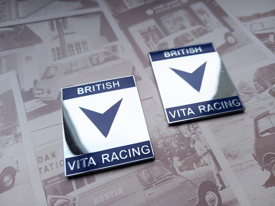 Classic Mini Cooper S MG MGB Vintage Car Badge British Vita Racing High ...