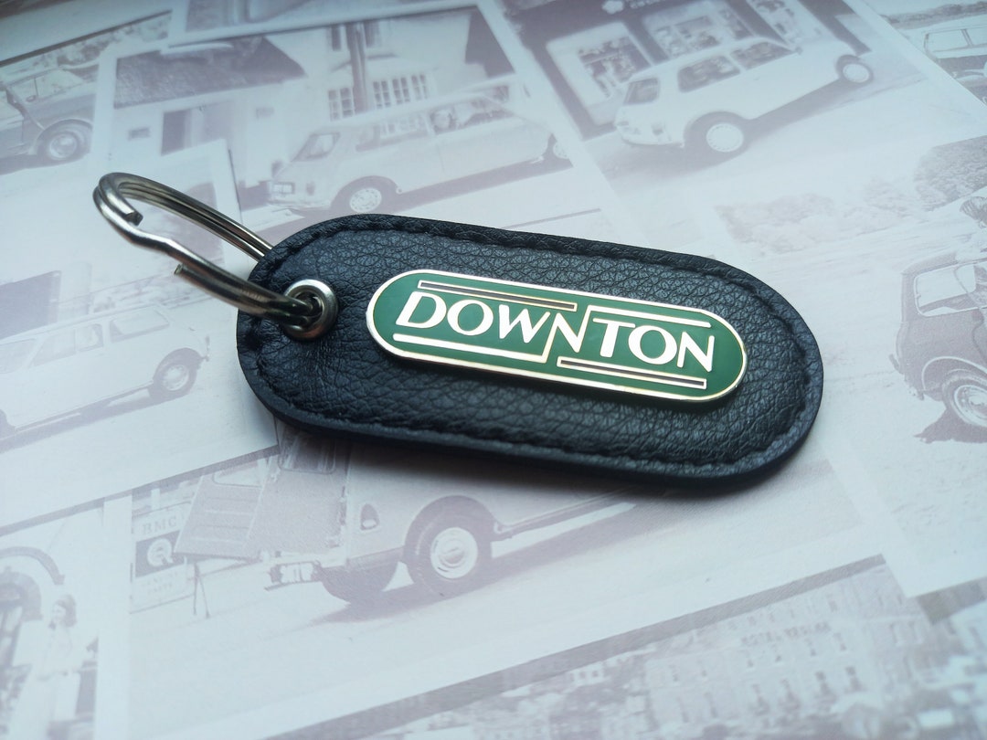 Classic Mini Cooper S Downton MG MGB Vintage Car Leather Key Fob Ring ...