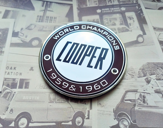 Classic Mini Cooper S World Champions Grille Badge Vintage Car - Etsy
