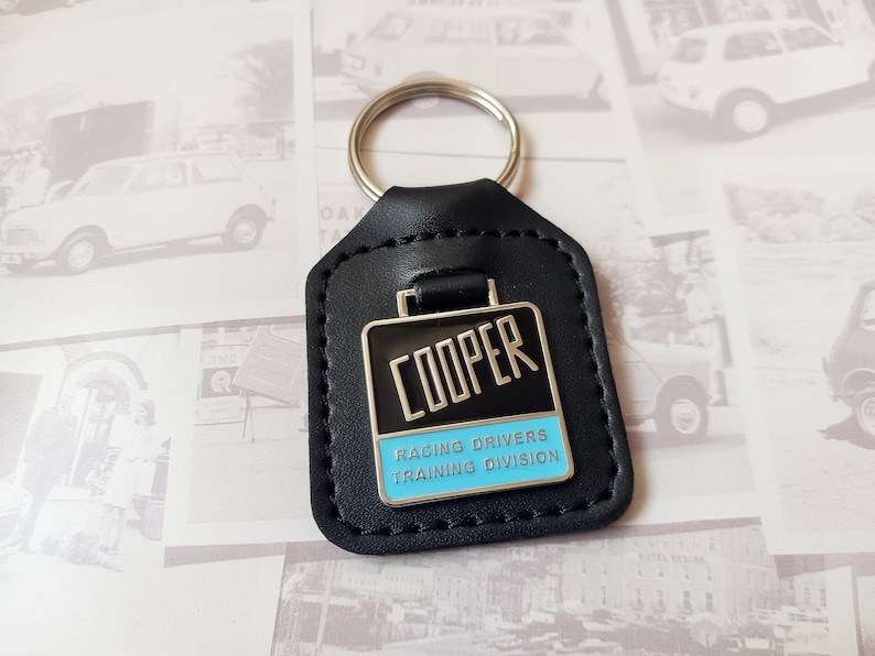Classic Mini Cooper S Racing Drivers Training Division Leather Key Ring ...