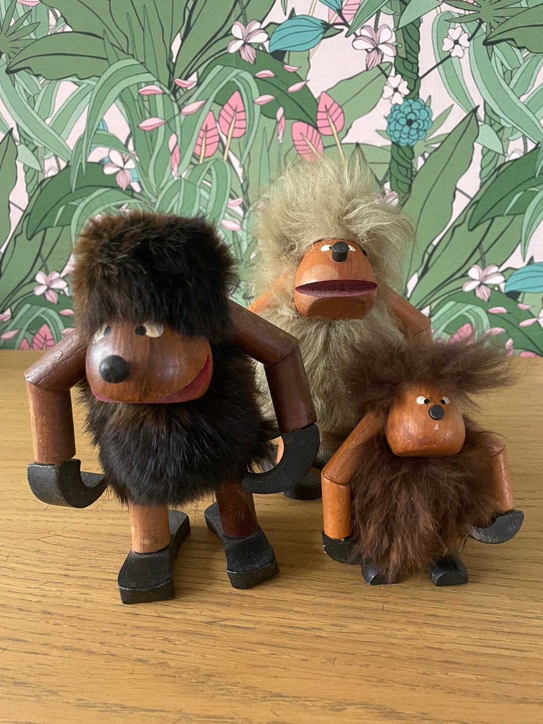 Scandinavian Monkey, Gonk, Teak Wood Posable Ornament - Etsy