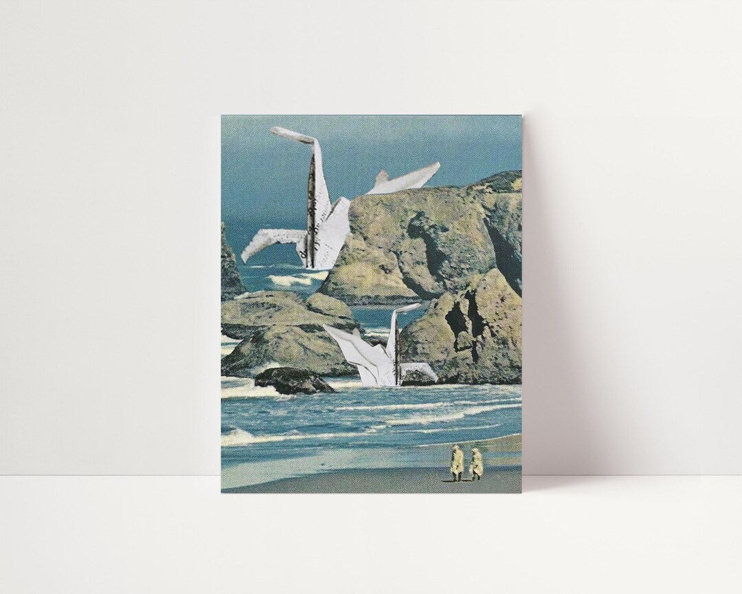Origami by the Sea - Surreal Collage Art Print: Whimsical Home ...