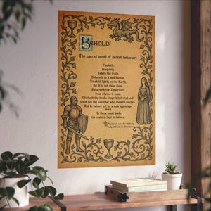 Vintage Scroll Fine Art Poster: Medieval Inspiration - Etsy
