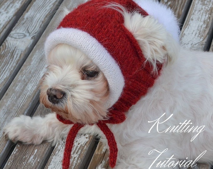 DOWNLOAD KNITTING PATTERN / Santa Dog Hat / Sizes Xsmall and Small ...