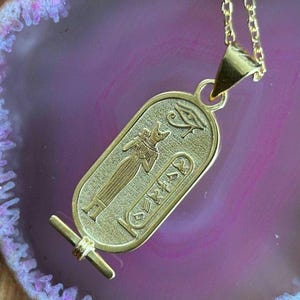 Egyptian Cartouche God Bastet Necklace, Hieroglyph Necklace Jewelry ...