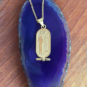 Egyptian Cartouche God Bastet Necklace, Hieroglyph Necklace Jewelry ...