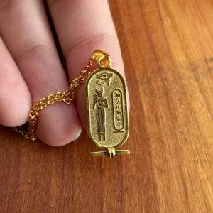 Egyptian Cartouche God Bastet Necklace, Hieroglyph Necklace Jewelry ...