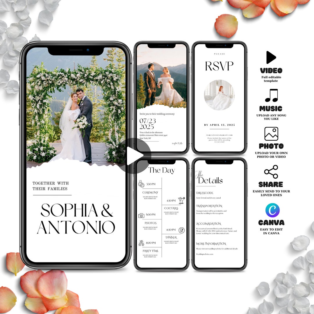 Wedding Digital Video Invitation, Animated Wedding Invitation ...