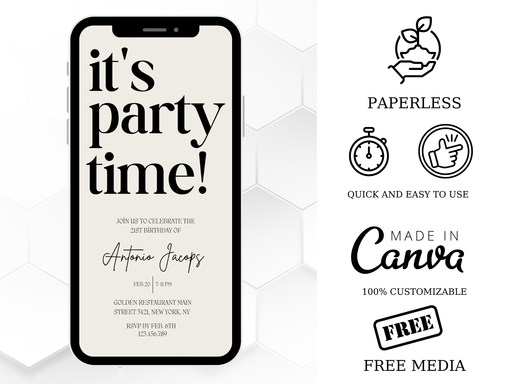 Electronic It's Party Time Invitation, Animated Birthday Invitation ...