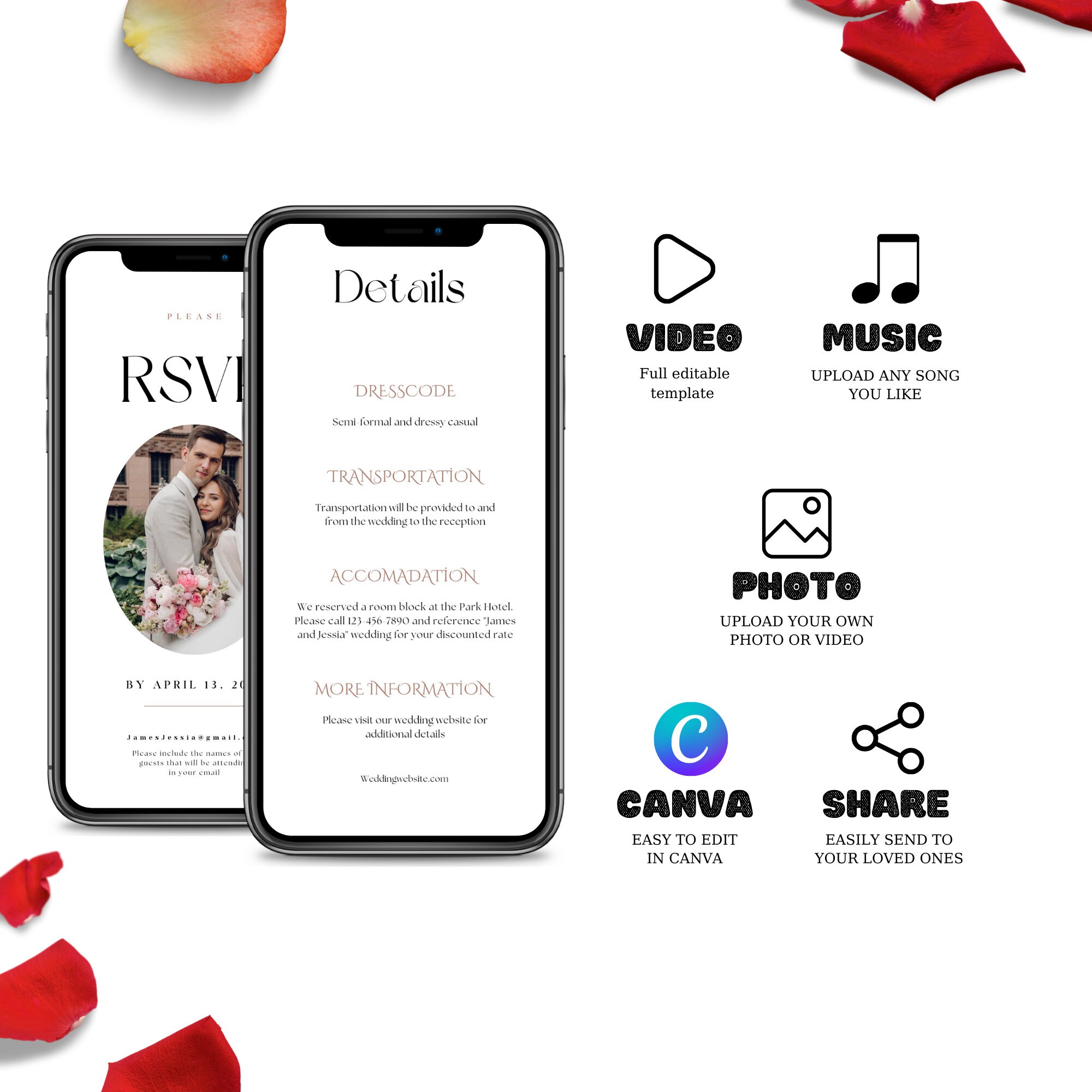 Wedding Animated Digital Invitation, Phone Wedding Invite, Electronic ...