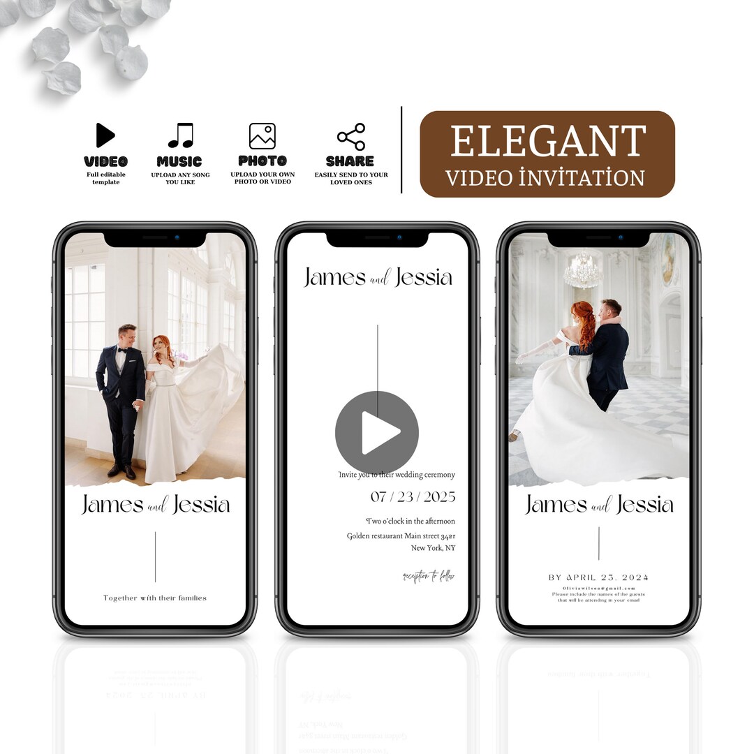 Digital Save the Date Video Invitation Tamplate, Animated Wedding ...