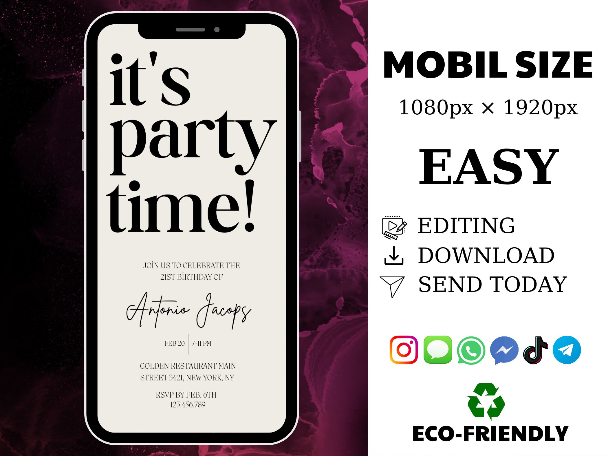 Electronic It's Party Time Invitation, Animated Birthday Invitation ...