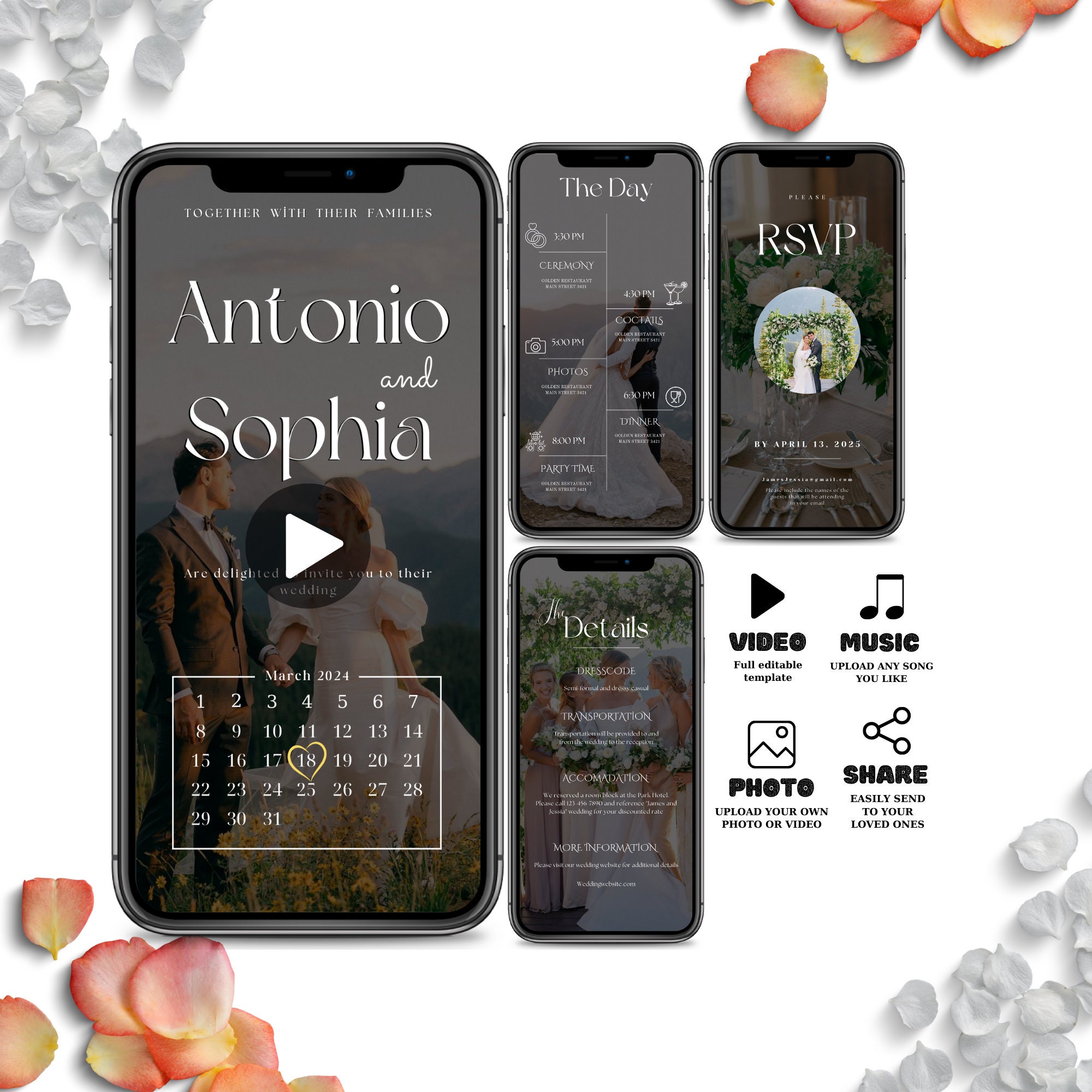 Wedding Digital Video Invitation, Animated Wedding Invitation ...