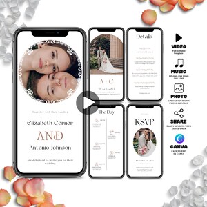 Wedding Animated Digital Invitation, Phone Wedding Invite, Electronic ...