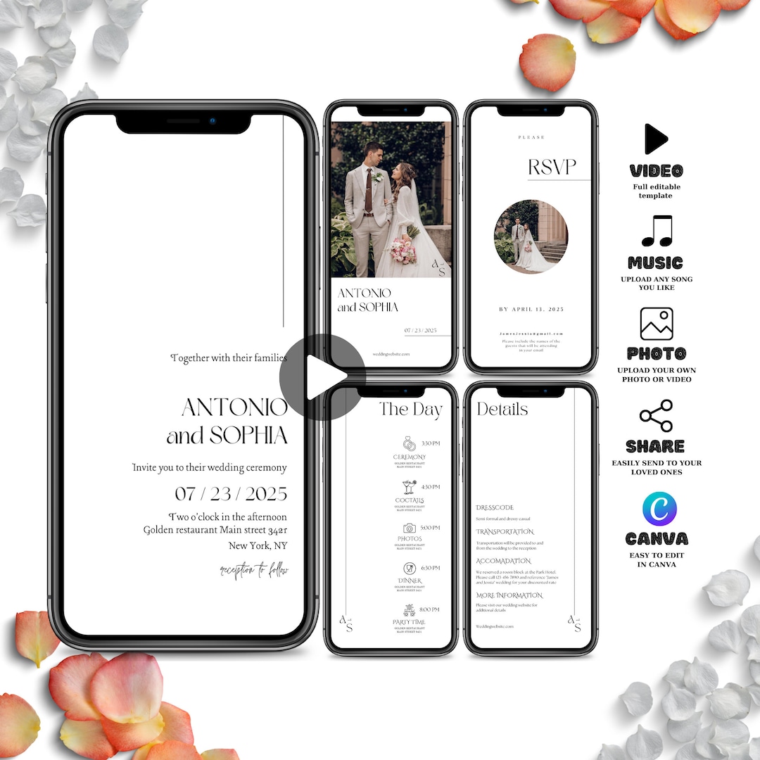 Wedding Digital Video Invitation, Animated Wedding Invitation ...