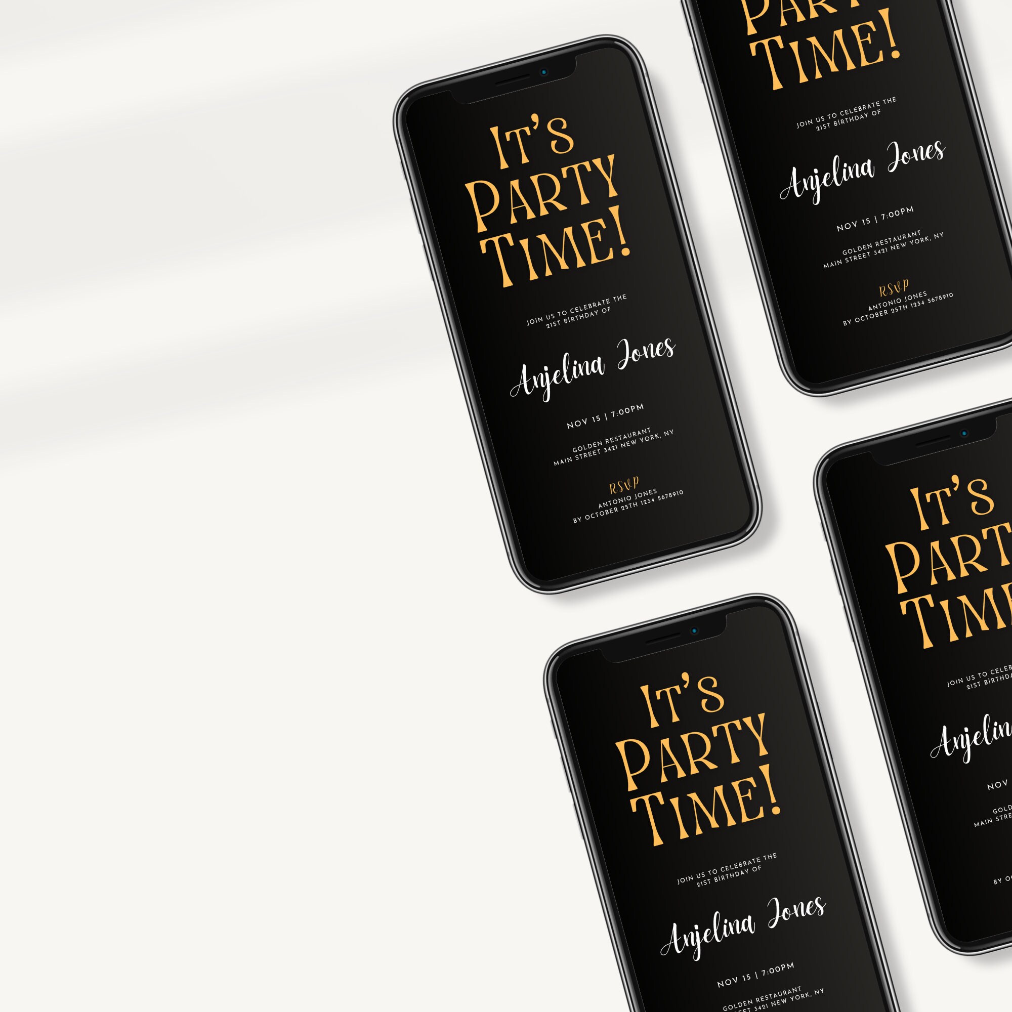 It's Party Time Birthday Invitation, Digital Invitation Tamplate, It's ...