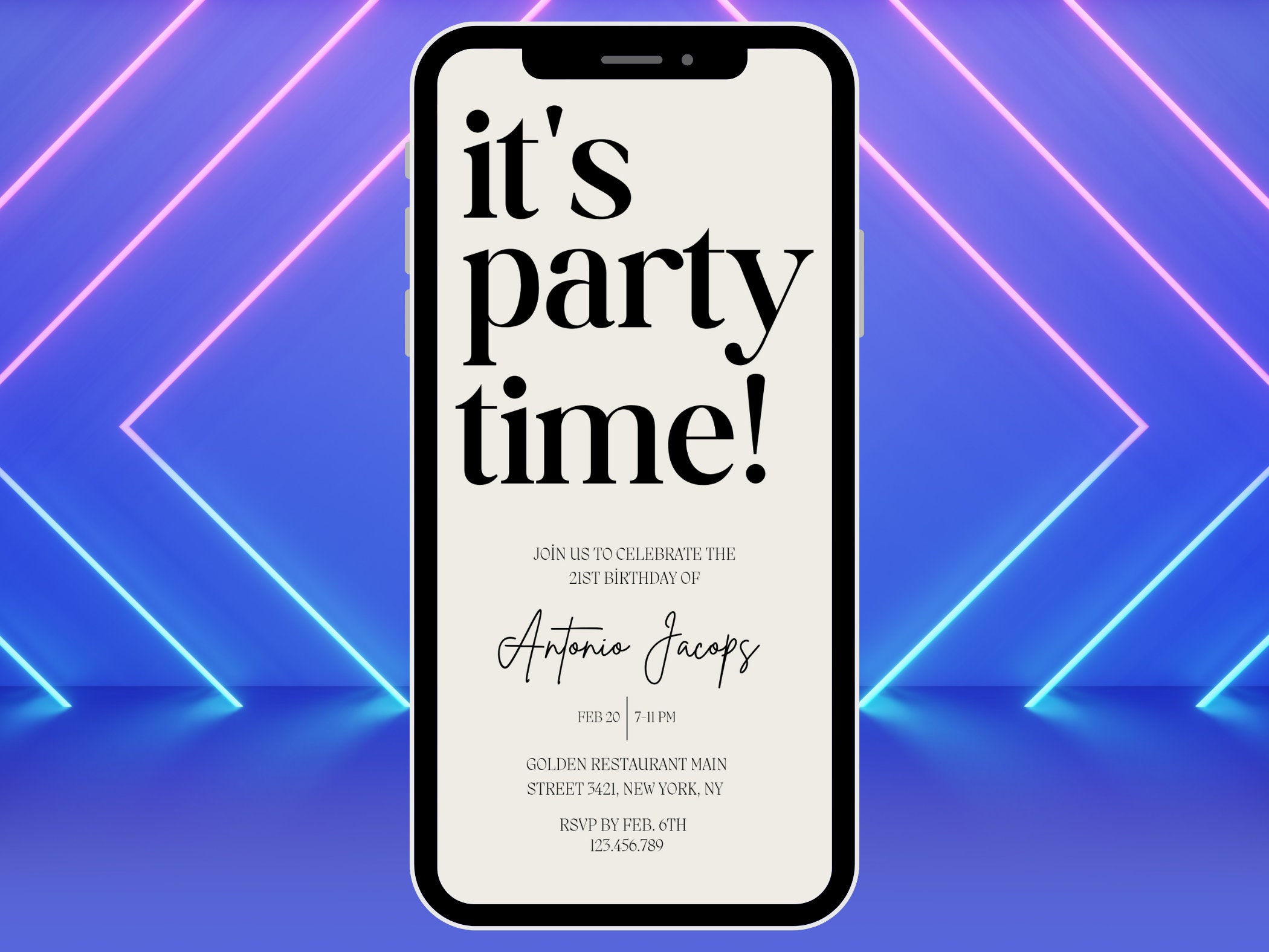 Electronic It's Party Time Invitation, Animated Birthday Invitation ...