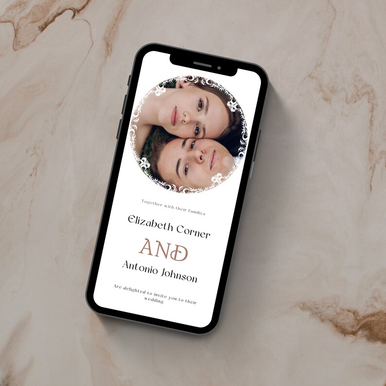 Wedding Animated Digital Invitation, Phone Wedding Invite, Electronic ...