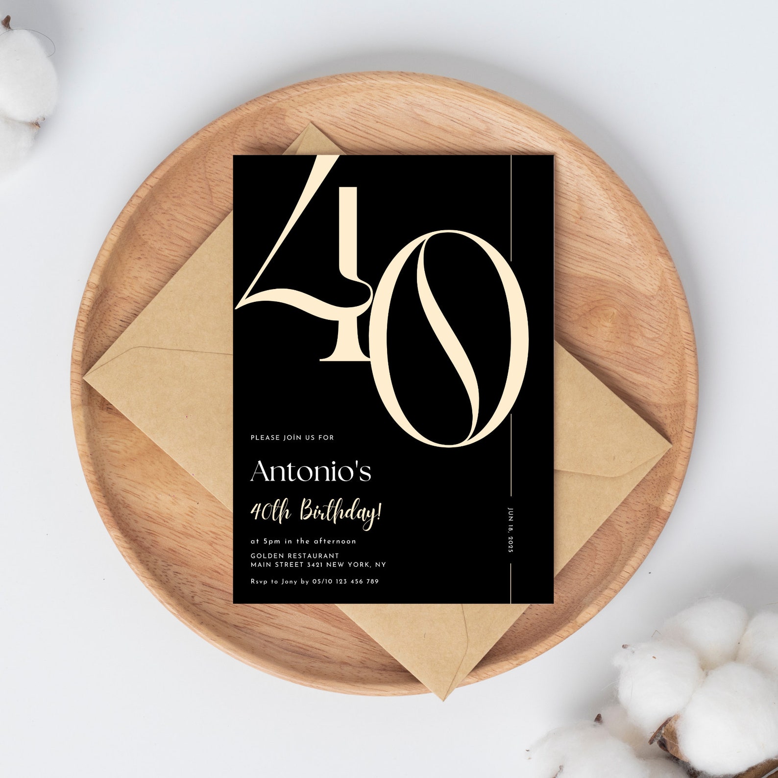 Forty 40th Birthday Invitation, Phone 40th Invitation, Editable 40th ...