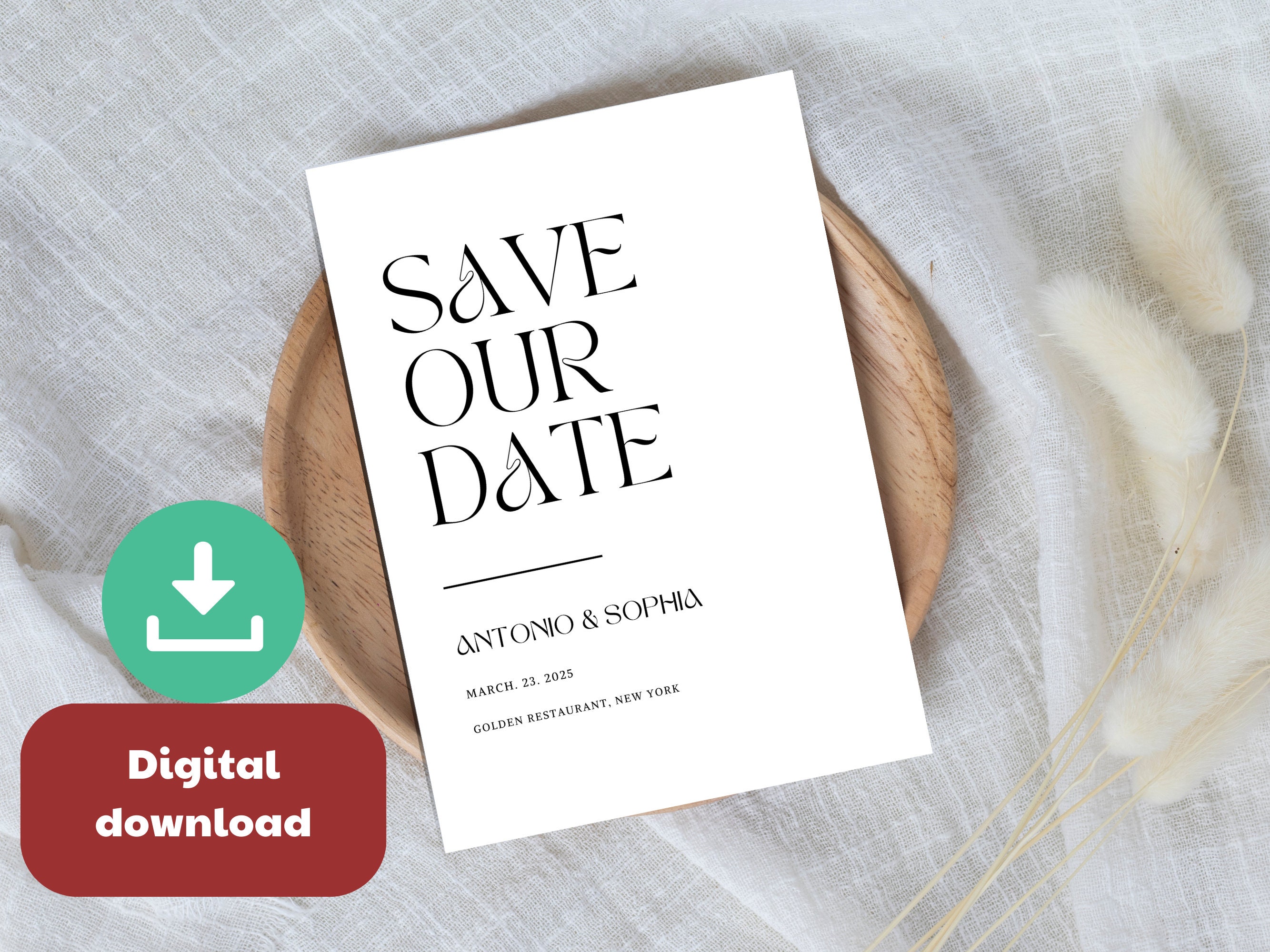 Digital Wedding Invitation Template, Printable Wedding Invitation ...