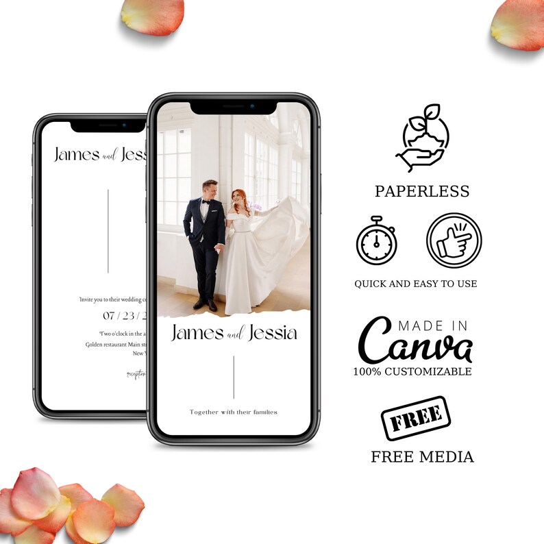 Digital Save the Date Video Invitation Tamplate, Animated Wedding ...