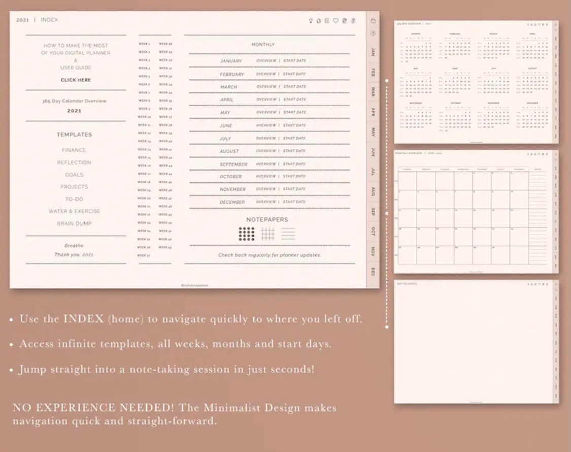 Digital Planner Goodnotes 2021 Minimal Boho Planner Daily Planner ...