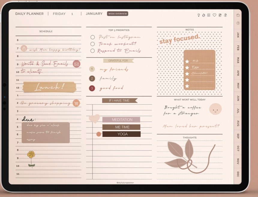 Digital Planner Goodnotes 2021 Minimal Boho Planner Daily Planner ...