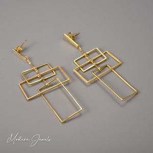 Gold Geometric Earrings - Etsy