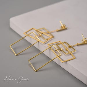 Gold Geometric Earrings - Etsy